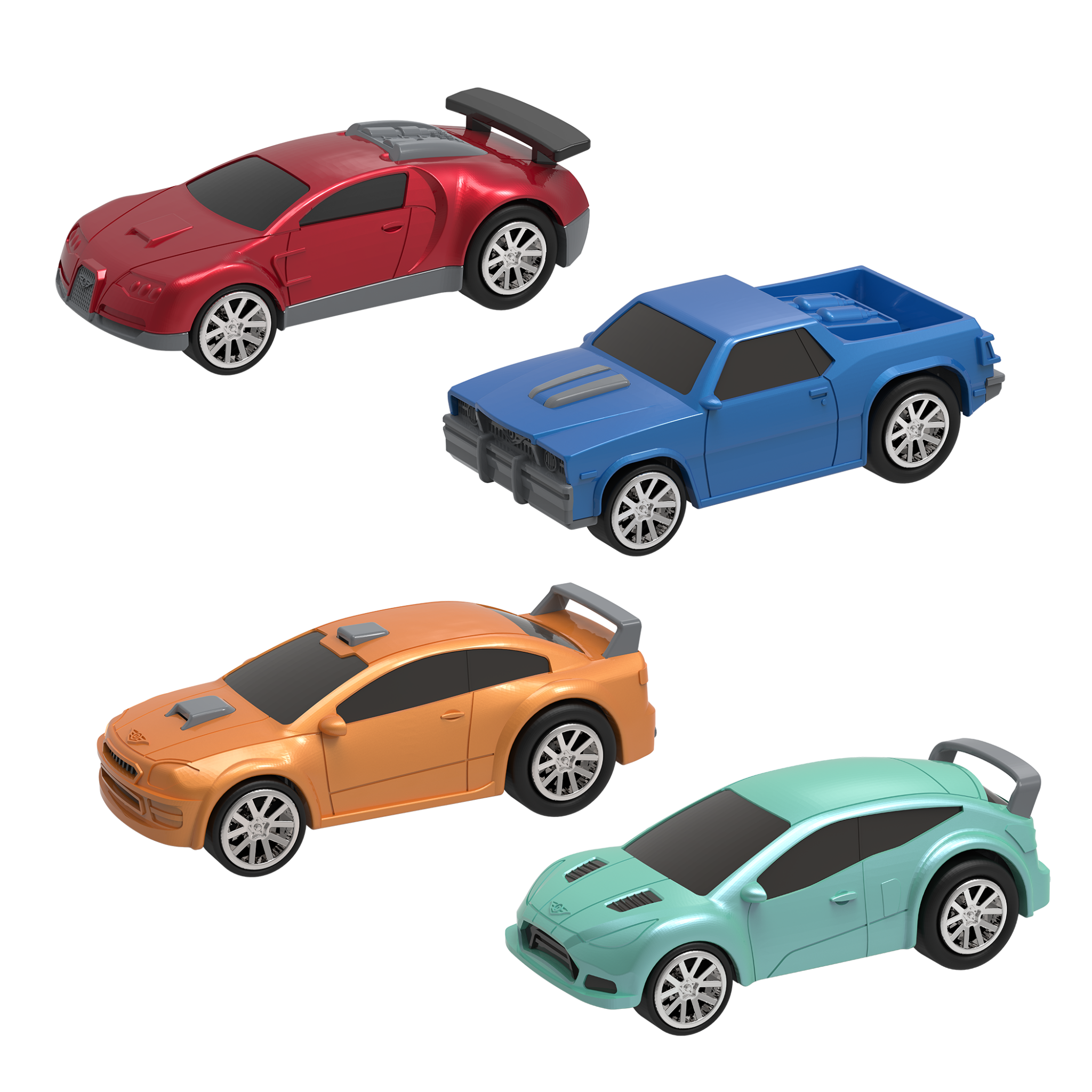 Turbocharge Race Cars | Small Pullback Toy Cars (4 Pack) | Toy Cars for ...