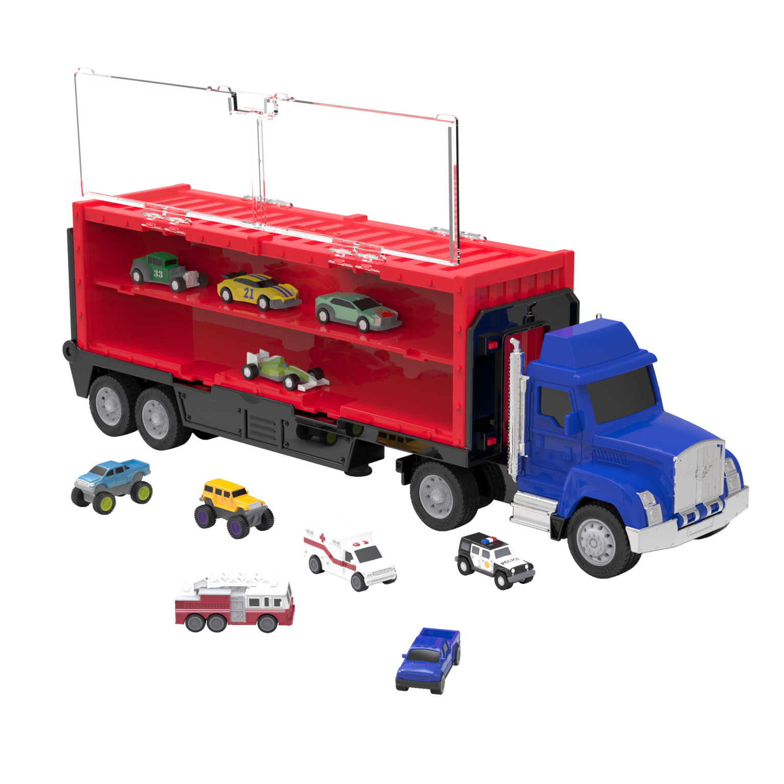 Pocket Carrier Truck | Large Carrier Truck with Toy Cars | Car Toys ...
